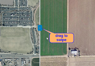 6 click on the swipe tool and drag left right to compare the imagery